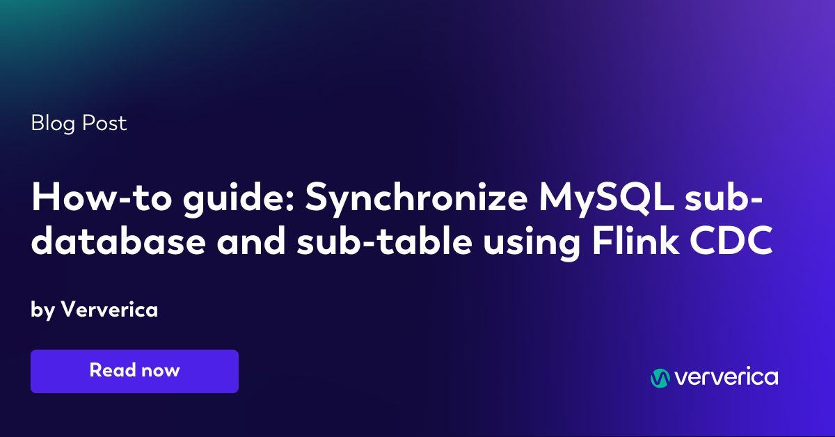 How To Guide Synchronize Mysql Sub Databas Sub Table Using Flink Cdc